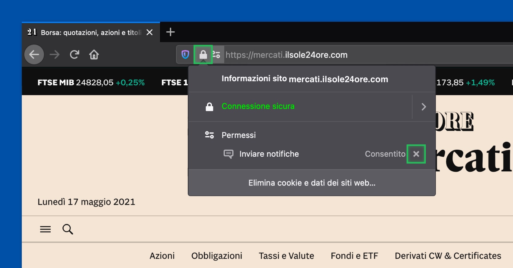 Come attivare le notifiche push di Mercati+ sul tuo computer ...