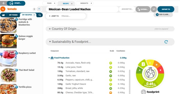 Foodprint, the tool to calculate the environmental impact of recipes ...