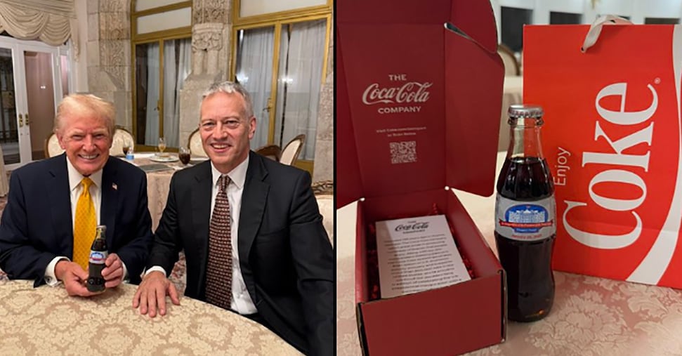 Coca-Cola celebra l’insediamento di Trump con una bottiglia speciale ...