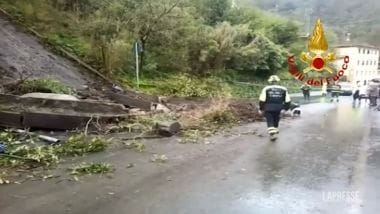 Genova, frana sulla Strada Statale 45 a Bargagli: vigili del fuoco al ...