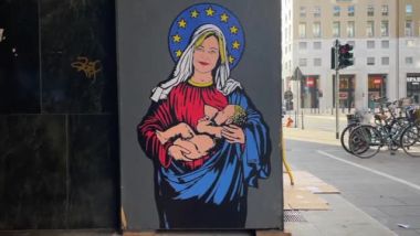 "Santa Giorgia" Meloni nel murales pop di aleXsandro Palombo - Il Sole ...