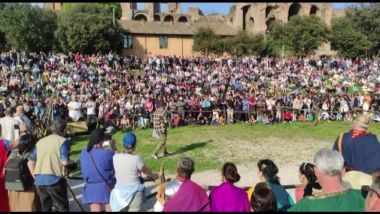 La danza delle vestali al Circo Massimo per la celebrazione del Natale ...