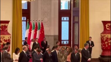 Meloni in Cina ricevuta dal premier Li Qiang al Palazzo del popolo a ...
